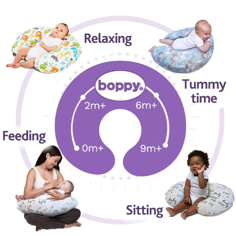 Boppy Nursing Pillow - Grey Leaves หมอนรองให้นมเด็กสำหรับคุณแม่ - chicco