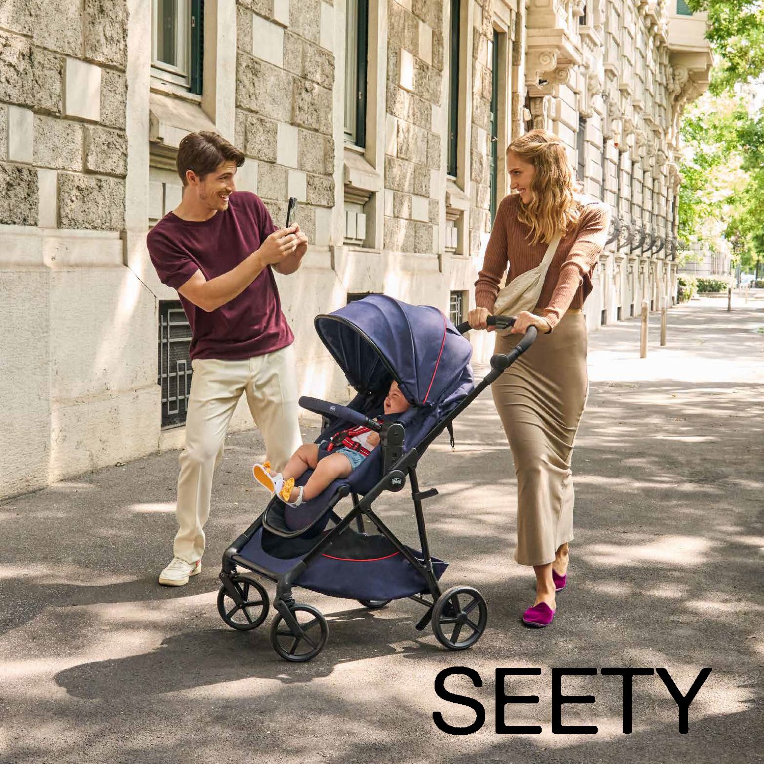 CHICCO SEETY STROLLER-BOSTON GREY รถเข็นเด็ก - chicco